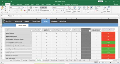 Matrix Excel Template