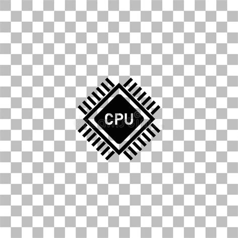 CPU Icon Flat Stock Vector Illustration Of Element