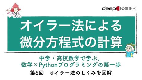 オイラー法による微分方程式の計算 数学Pythonプログラミング入門 関連するコンテンツをカバーオイラー 法 python