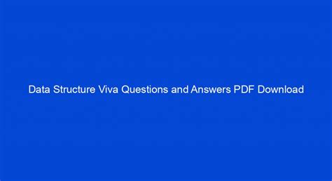 Data Structure Viva Questions And Answers Pdf Download My Study Town