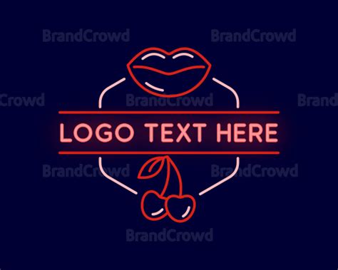 Cherry Lips Erotic Neon Logo Brandcrowd Logo Maker