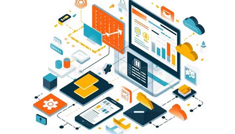 Concept With Laptop Computer Charts Diagrams Graphs And Place For