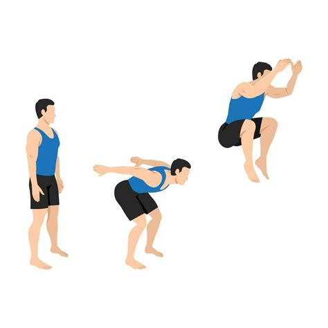 Man Doing Tuck Jump Cardio Exercise 31689397 Vector Art At Vecteezy