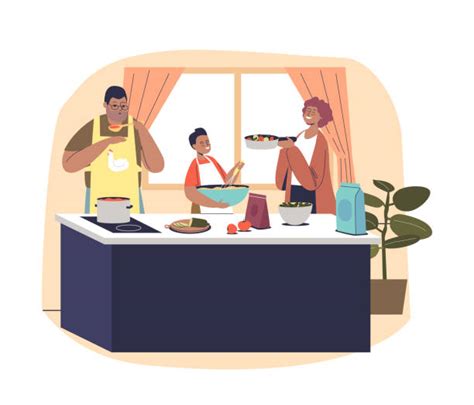 Teen Making Dinner Illustrations Royalty Free Vector Graphics And Clip