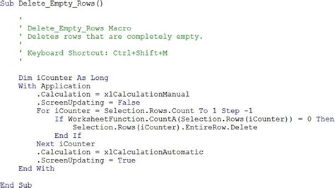 Excel Vba Delete Blank Or Empty Rows Easy To Use Macro Examples