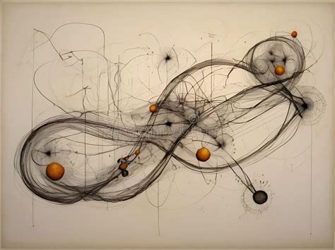 abstract artwork of intertwining shapes and lines stock illustration