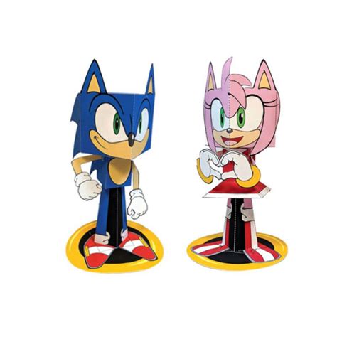 خرید و قیمت اکشن فیگور مقوایی مدل کاردستی ساختنی طرح سونیک و امی از