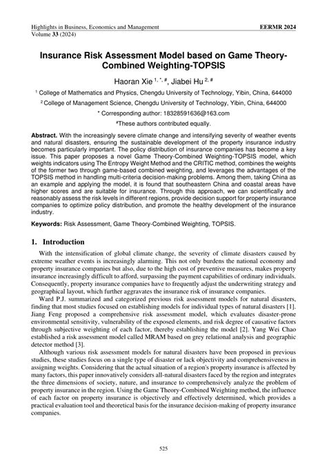 Pdf Insurance Risk Assessment Model Based On Game Theory Combined Weighting Topsis
