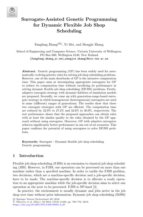 Pdf Surrogate Assisted Genetic Programming For Dynamic Flexible Job