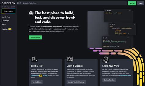 Online Code Editor And Front End Web Developer Community