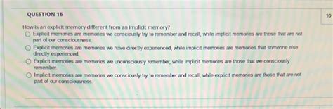 solved question 1610how is an explicit memory different from