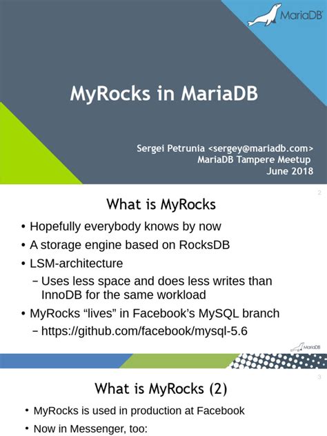 tampere18 myrocks in mariadb r10 pdf database index database transaction
