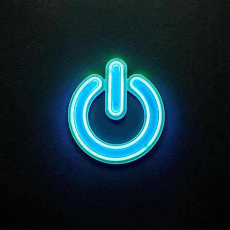 Neon Sign With Onoff Button Power Supply Symbol Premium Ai Generated Image