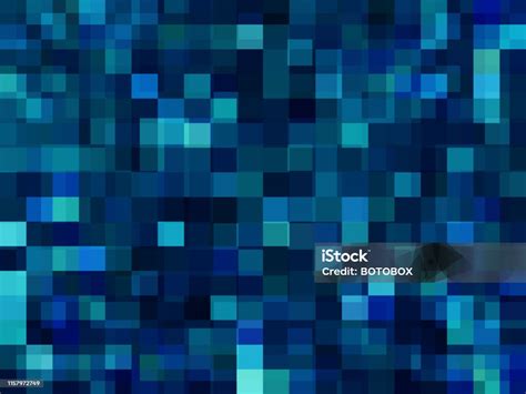 사각형 기하학적 모양 픽셀 현대 파란색 수평 배경 미래지향적 인 추상적 인 배경 디지털 생성 이미지에 대한 스톡 벡터 아트 및 기타 이미지 디지털 생성 이미지 모자이크