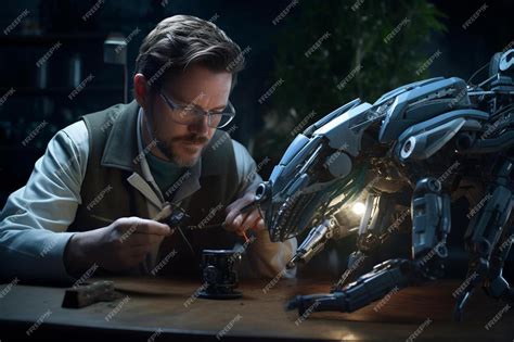 Premium Ai Image Mechatronic Engineer Or Technician Repair Control Board