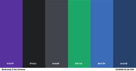 Darkmode Color Scheme Palettes