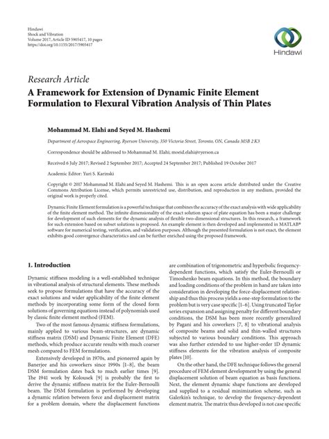 Pdf A Framework For Extension Of Dynamic Finite Element Formulation