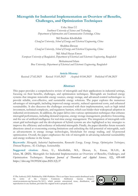 Pdf Microgrids For Industrial Implementation An Overview Of Benefits Challenges And