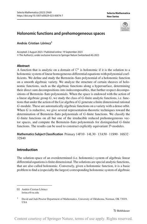 Holonomic Functions And Prehomogeneous Spaces