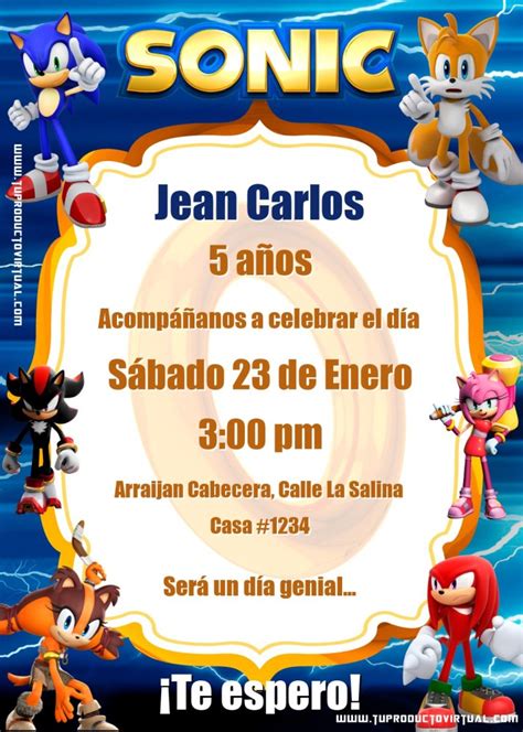 Video Invitación De Cumpleaños De Sonic 2022 Personalizada