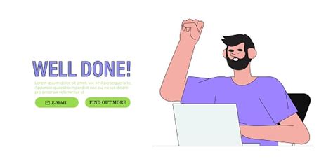 행복한 쾌활한 사업가 관리자 직원 성공 성취 승리 직장에서의 진전을 축하합니다 성공적인 프로젝트 성취 또는 웹 배너 모바일 애플리케이션에 대한 거래 개념 계약서에 대한 스톡