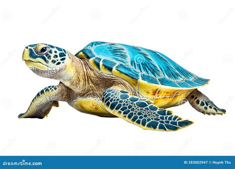Sea Turtle Isolated White Background Stock Illustration Illustration