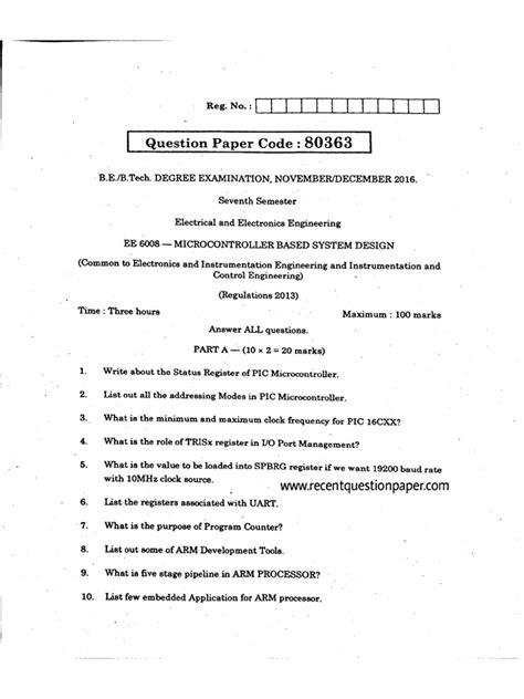 Ee6008 Micro Controller Based System Design Pdf