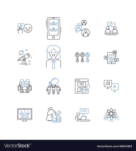 Assembly Gathering Line Icons Collection Rally Vector Image