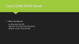 Cisco CCNA DHCP Server PPTX