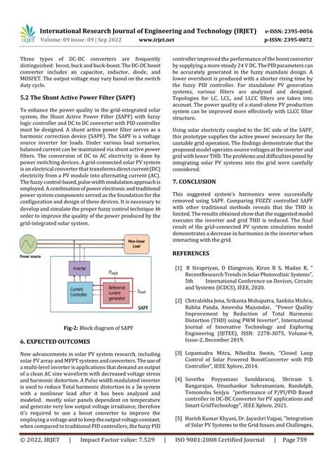 A Review Paper On Power Quality Improvement Techniques In A Grid Integrated Solar Photovoltaic