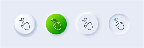 Hand Cursor Line Icon Click Action Sign Royalty Free Vector