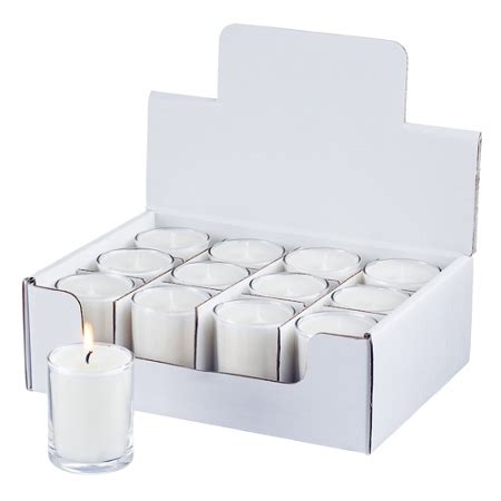 12 Private Label Clear 3 Oz Glass Votive Candles
