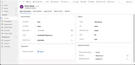 garage management system in model driven app