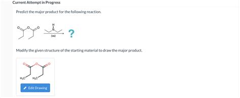 solved predict the major product for the following reaction