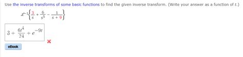 Solved Use The Inverse Transforms Of Some Basic Functions To Chegg Com