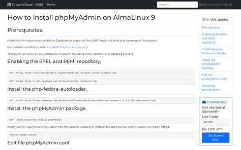 Crowncloud Wiki How To Install Phpmyadmin On Almalinux 9