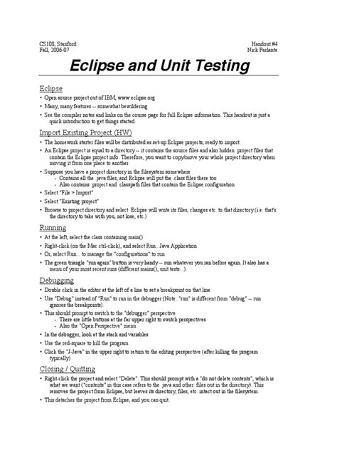 eclipse and unit testing pdf unit testing software bug