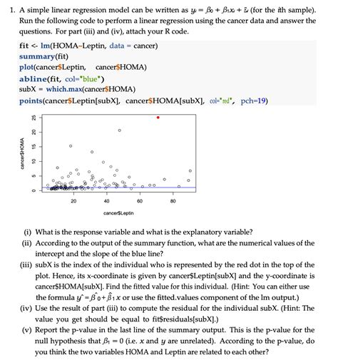 Solved 1 A Simple Linear Regression Model Can Be Written As Chegg