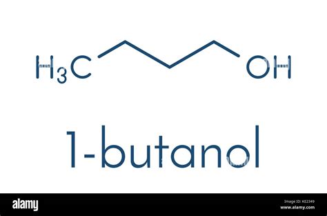 N Butanol 1 Butanol Molecule Used As Flavouring And As A Solvent Skeletal Formula Stock