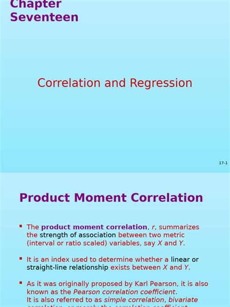 Chapter 17 Correlation Regression Pdf Regression Analysis Errors