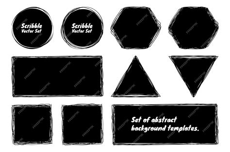 검은 그런 지 추상적인 배경 템플릿 집합 흰색 배경 벡터 일러스트 레이 션에 육각형 사각형의 삼각형 페인트 브러시 삼각형 사각형