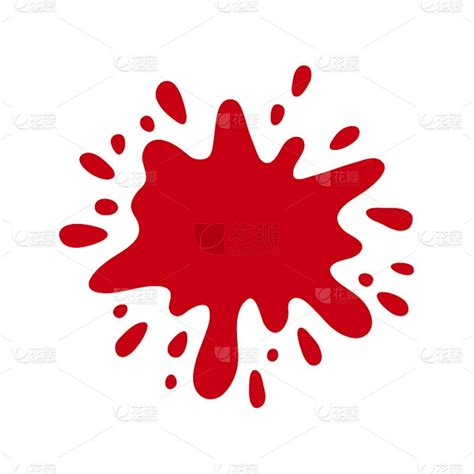 红色油漆滴和飞溅手绘设计素材 花瓣网