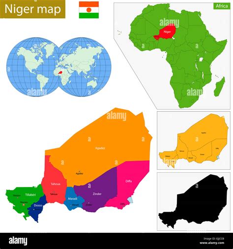 Mapa Do Niger West Africa Niger Mali Senegal And Gambia And Nigeria