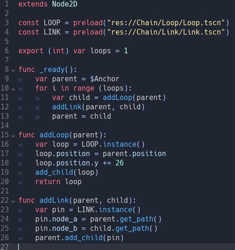 Tutorial Godot Engine V GDScript RigidBody Chain Steemit