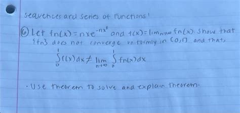 solved nx² seavences and series of functions 6 let fn x
