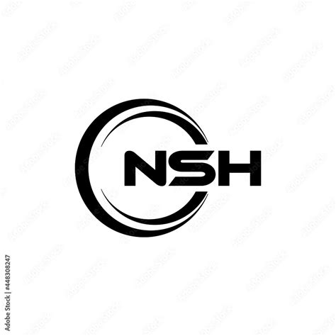 NSH Letter Logo Design With White Background In Illustrator Vector Logo Modern Alphabet Font