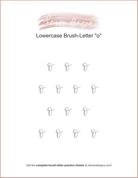Lowercase Calligraphy Letter O Practice Sheet Free Download