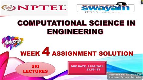 🔥100🔥💥week 4 💥 Computational Science In Engineering Assignment