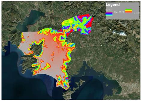 Digital Elevation Model Of The Study Area And Computational Domain