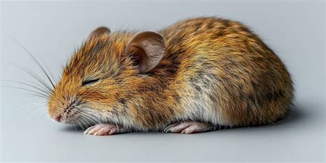Small Brown Mouse Resting Peacefully On A Flat Surface In A Serene